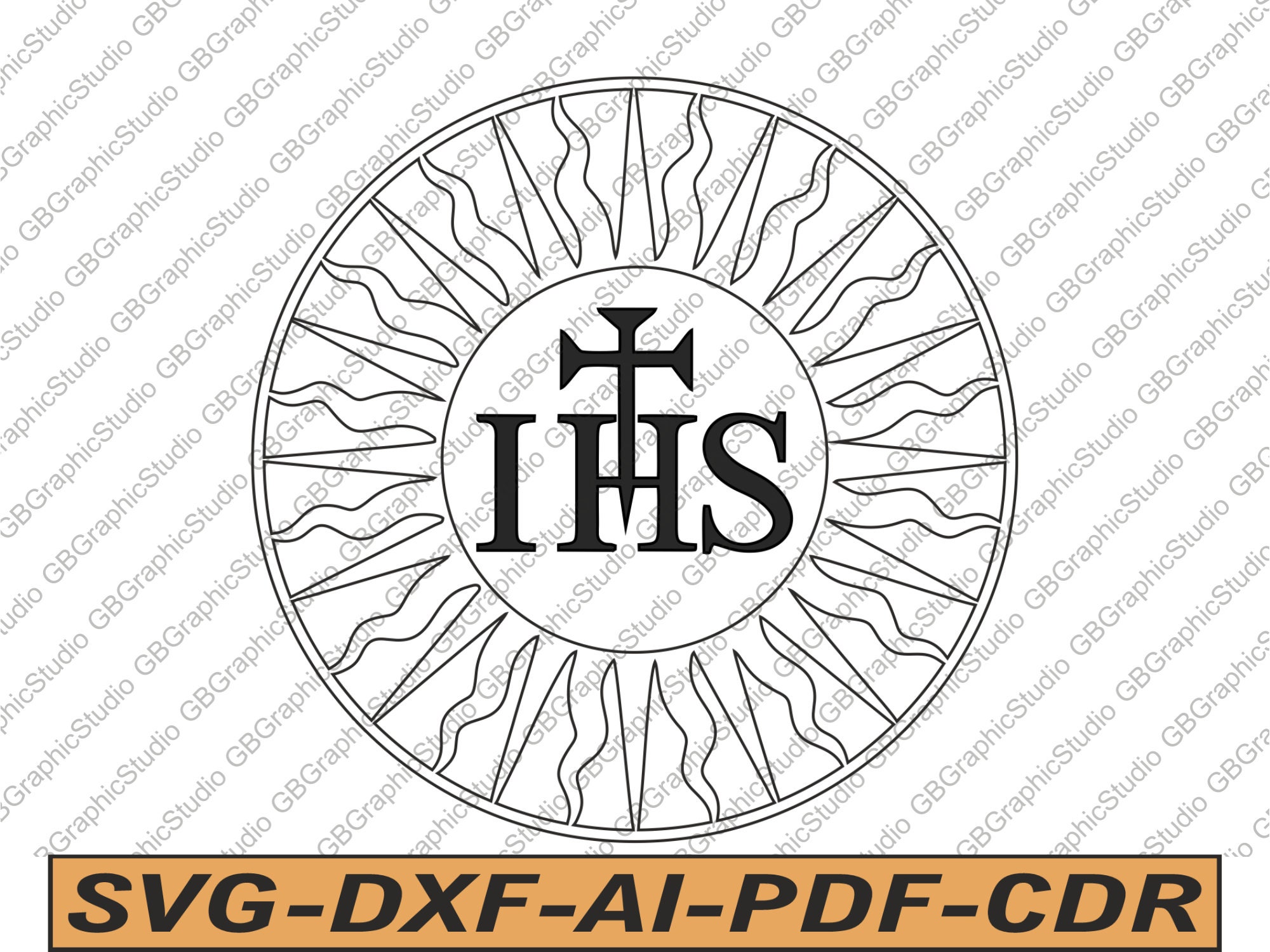 First Communion Host IHS Svg Dxf Laser Cut File. - Etsy