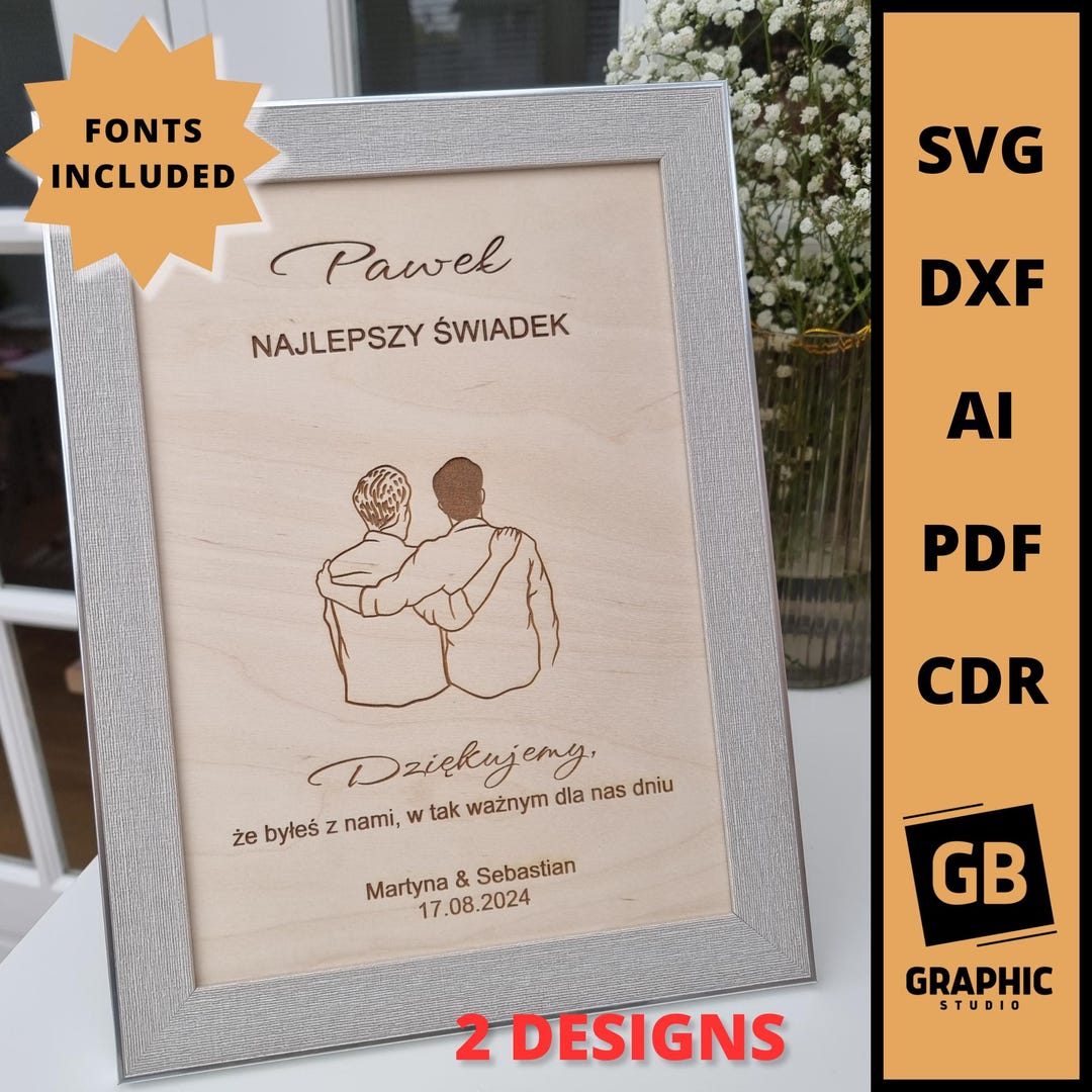 Thank You Witnesses Wedding Frame Laser Cut Svg Dxf. - Etsy