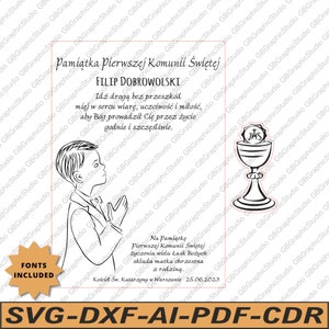 First Holy Communion Souvenir for a Girl and a Boy Svg Dxf. - Etsy