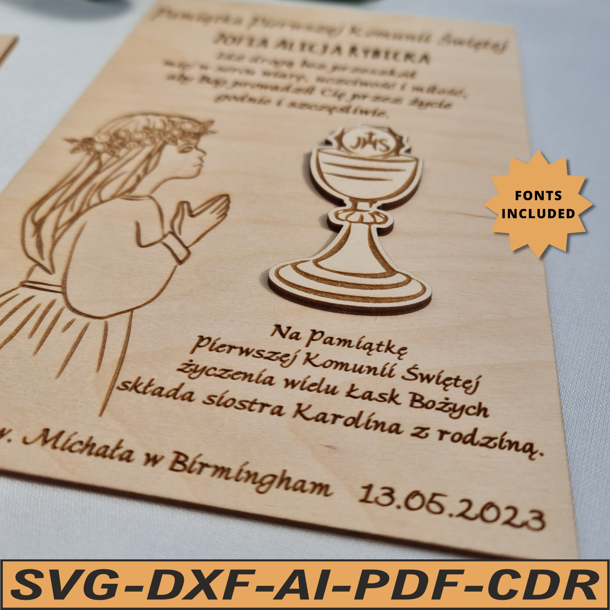 First Holy Communion Souvenir for a Girl and a Boy Svg Dxf. - Etsy
