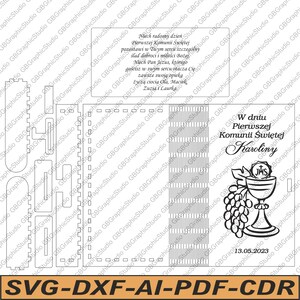 Money Box Souvenir of the First Holy Communion Svg Dxf, Boys Girls Gift ...