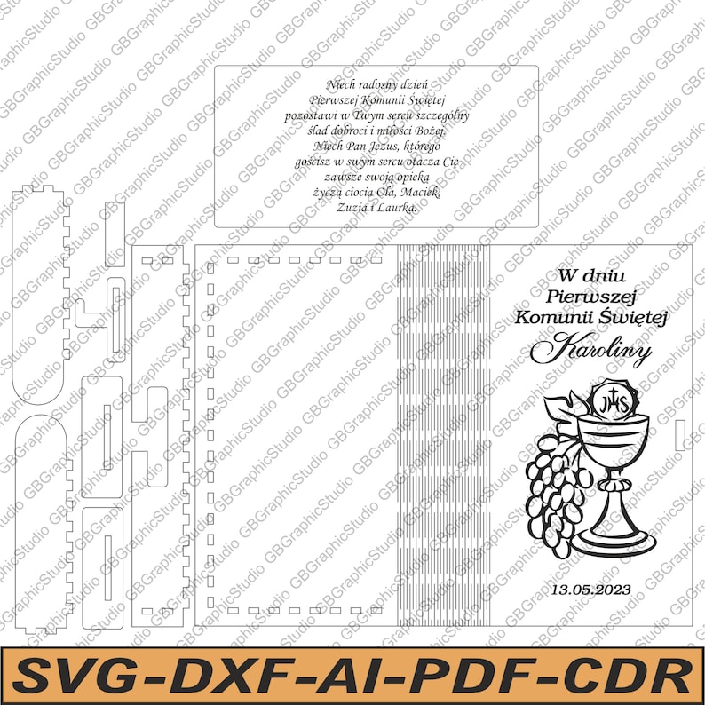 First Holy Communion Money Box SVG DXF Laser Cut File - Etsy