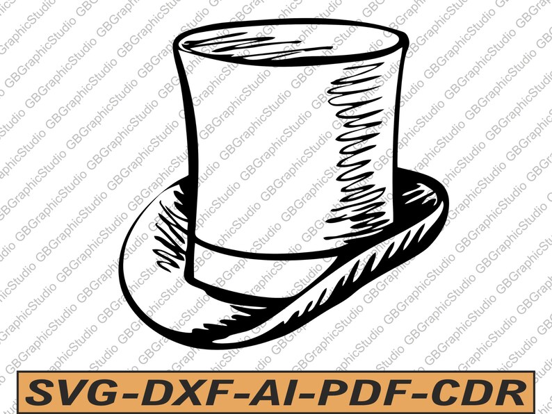 Top Hat SVG DXF Clipart: Gentleman, Halloween (digital Files) - Etsy