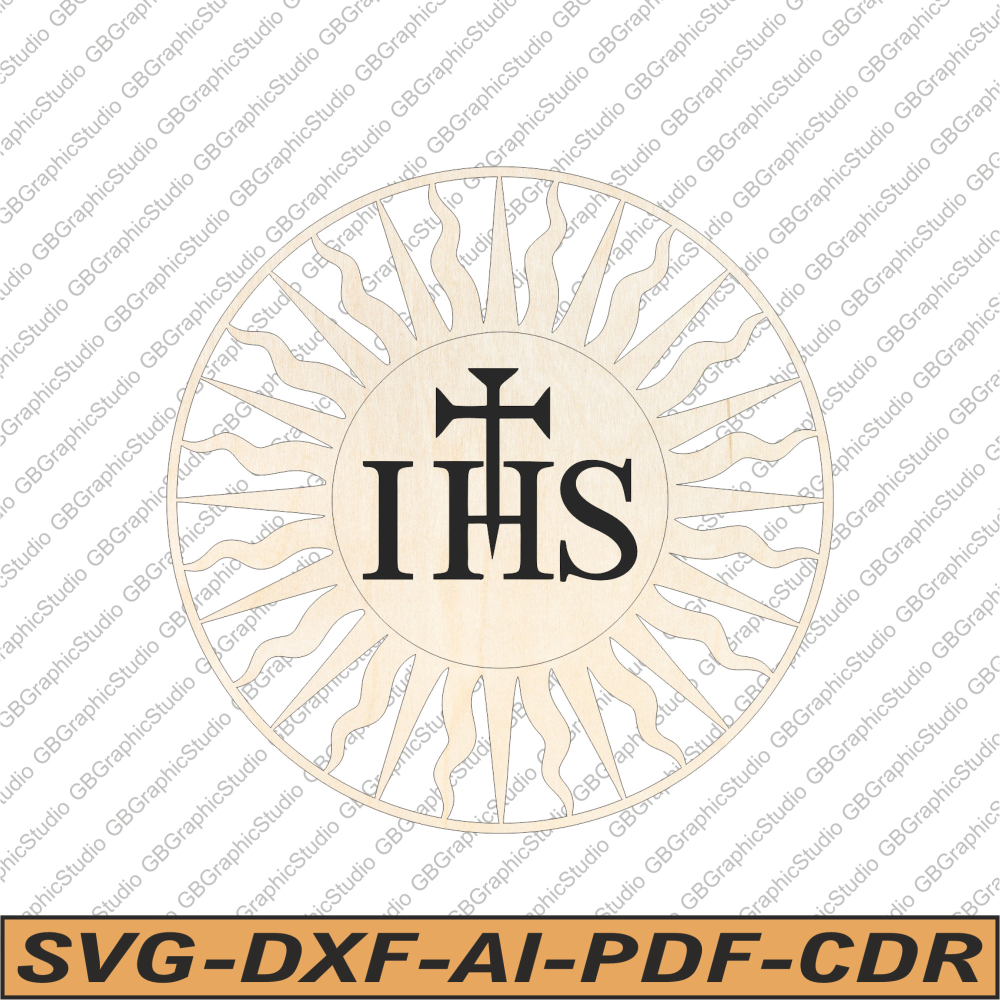First Communion Host IHS Svg Dxf Laser Cut File. - Etsy