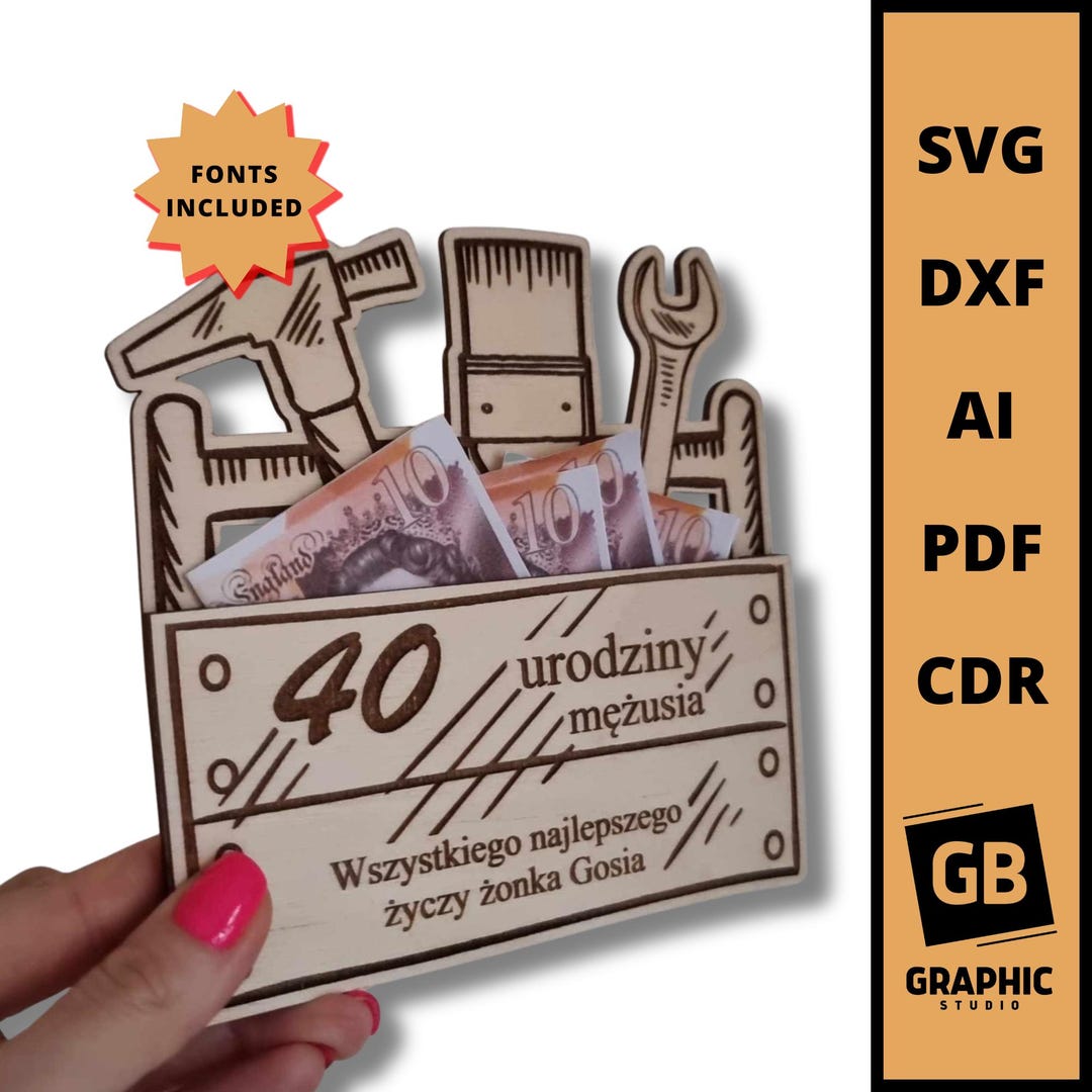Personalized Toolbox, Money, Cash Holder, Envelope Gift for Him Svg ...