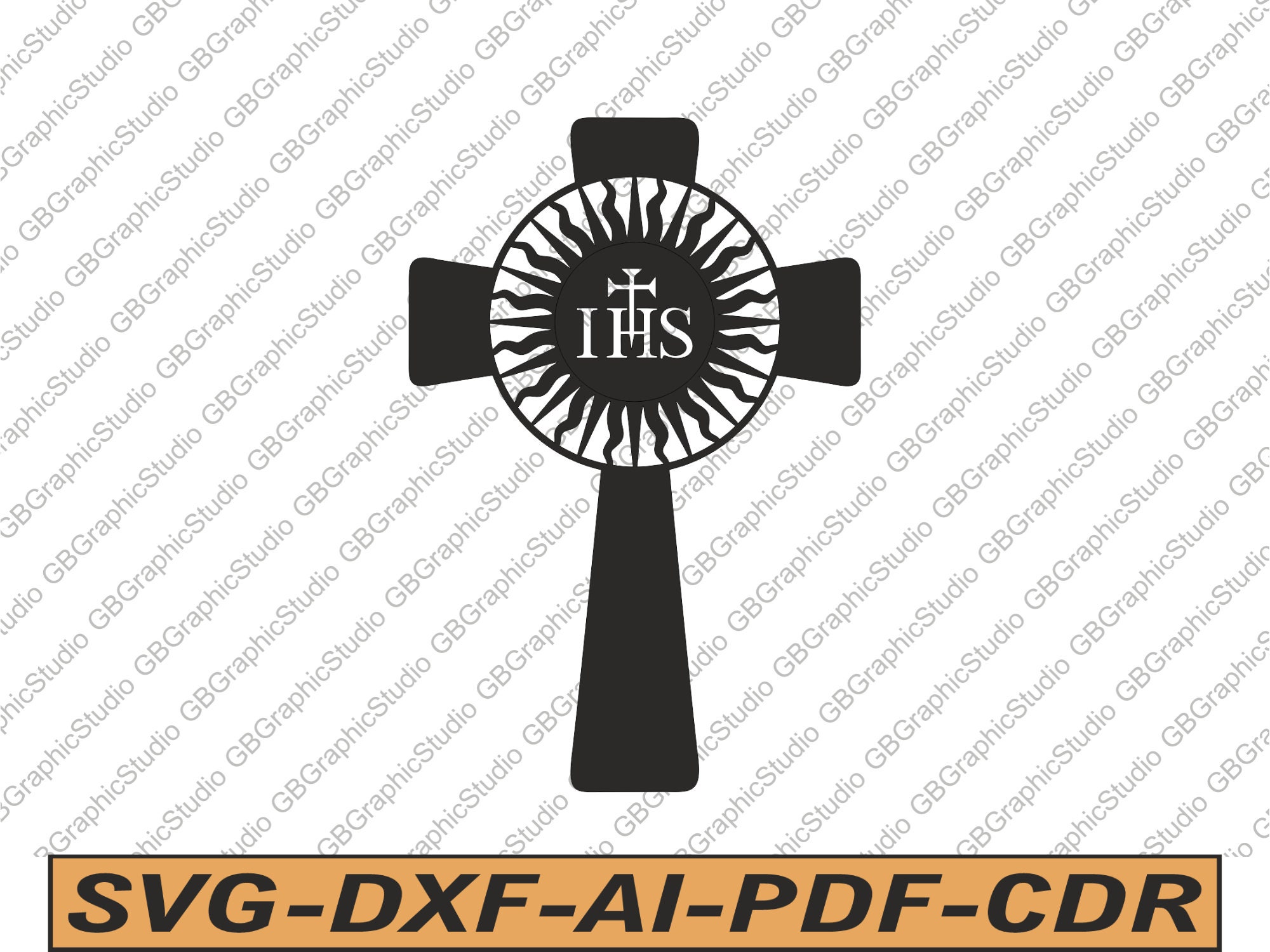 First Holy Communion Ihs Cross Svg Dxf. - Etsy