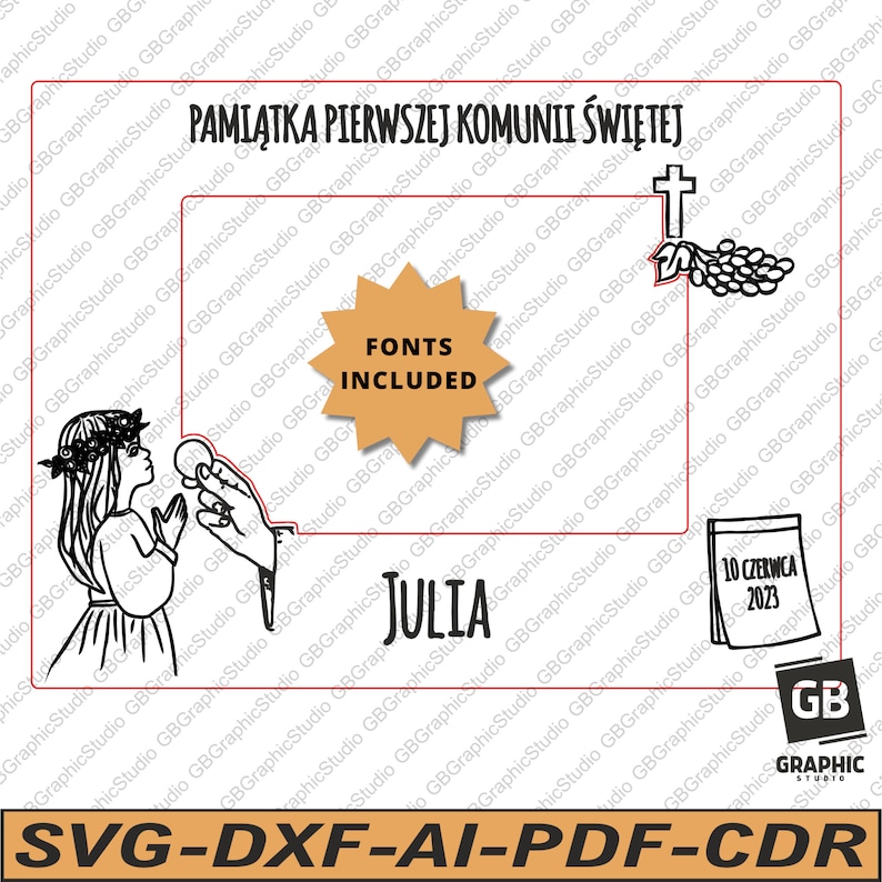 First Holy Communion Souvenir Photo Frame for a Girl a Boy Svg - Etsy