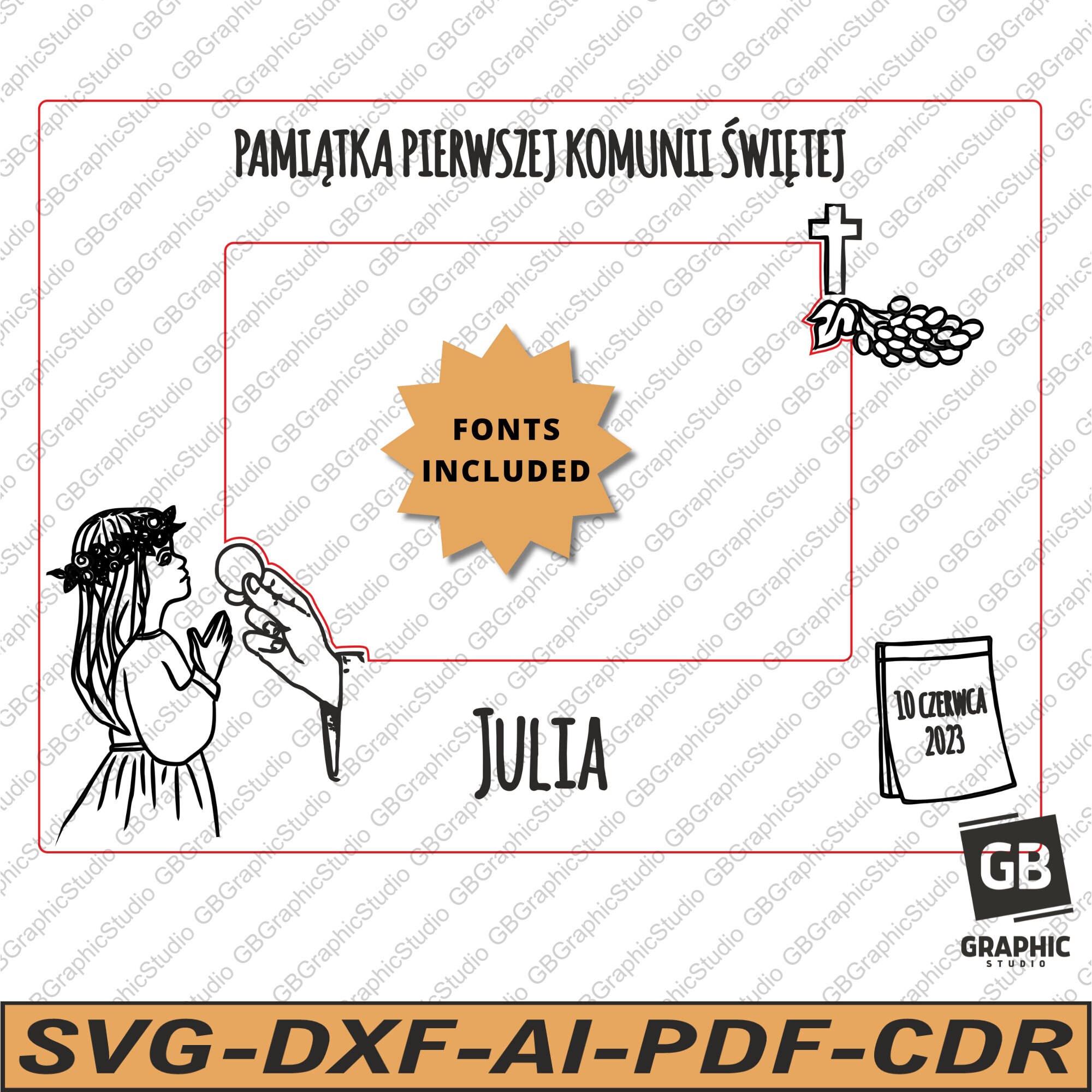 First Holy Communion Souvenir Photo Frame Girl and Boy Svg Dxf. - Etsy