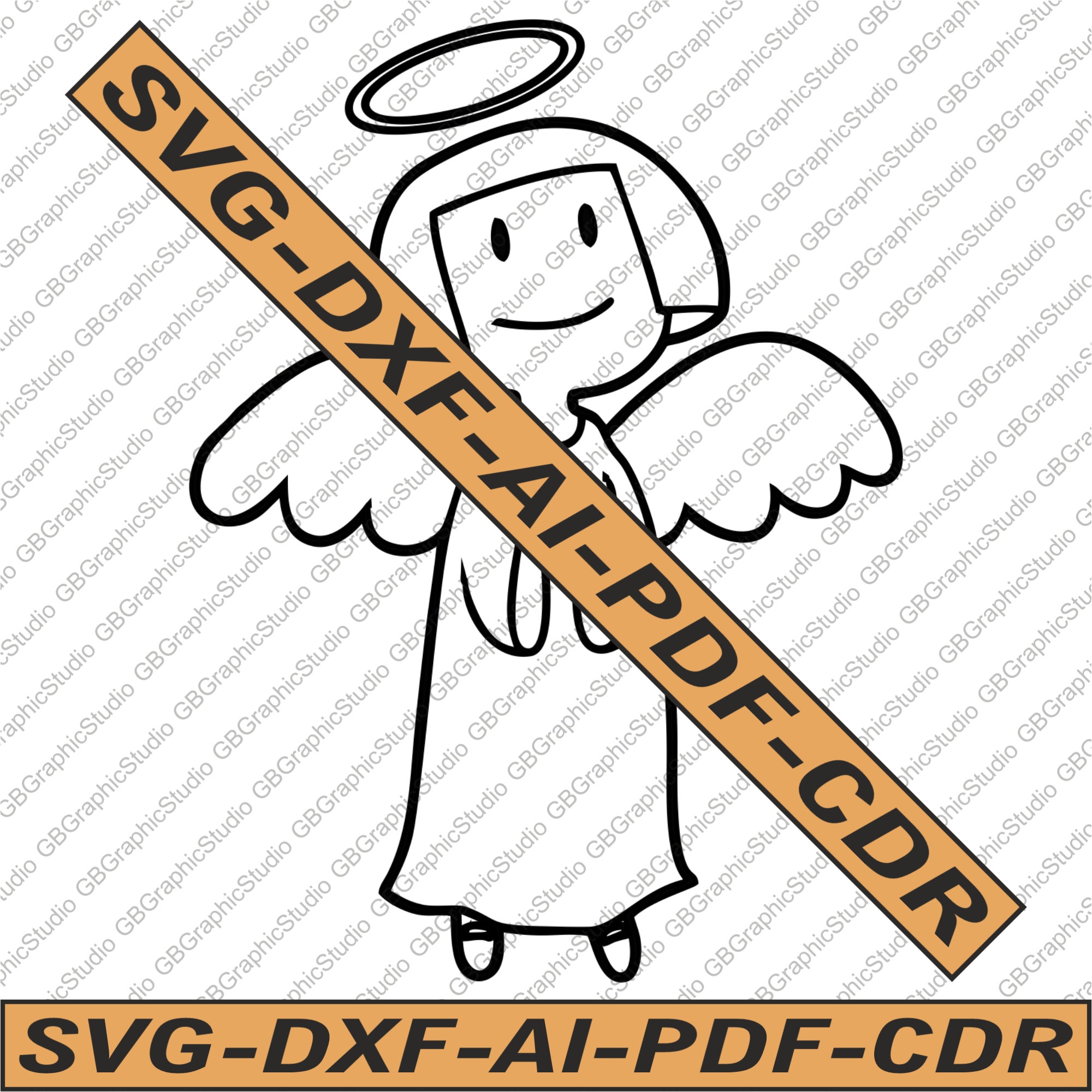 Angel Ornament Svg Dxf Guardian Angel Template Svg Pdf - Etsy