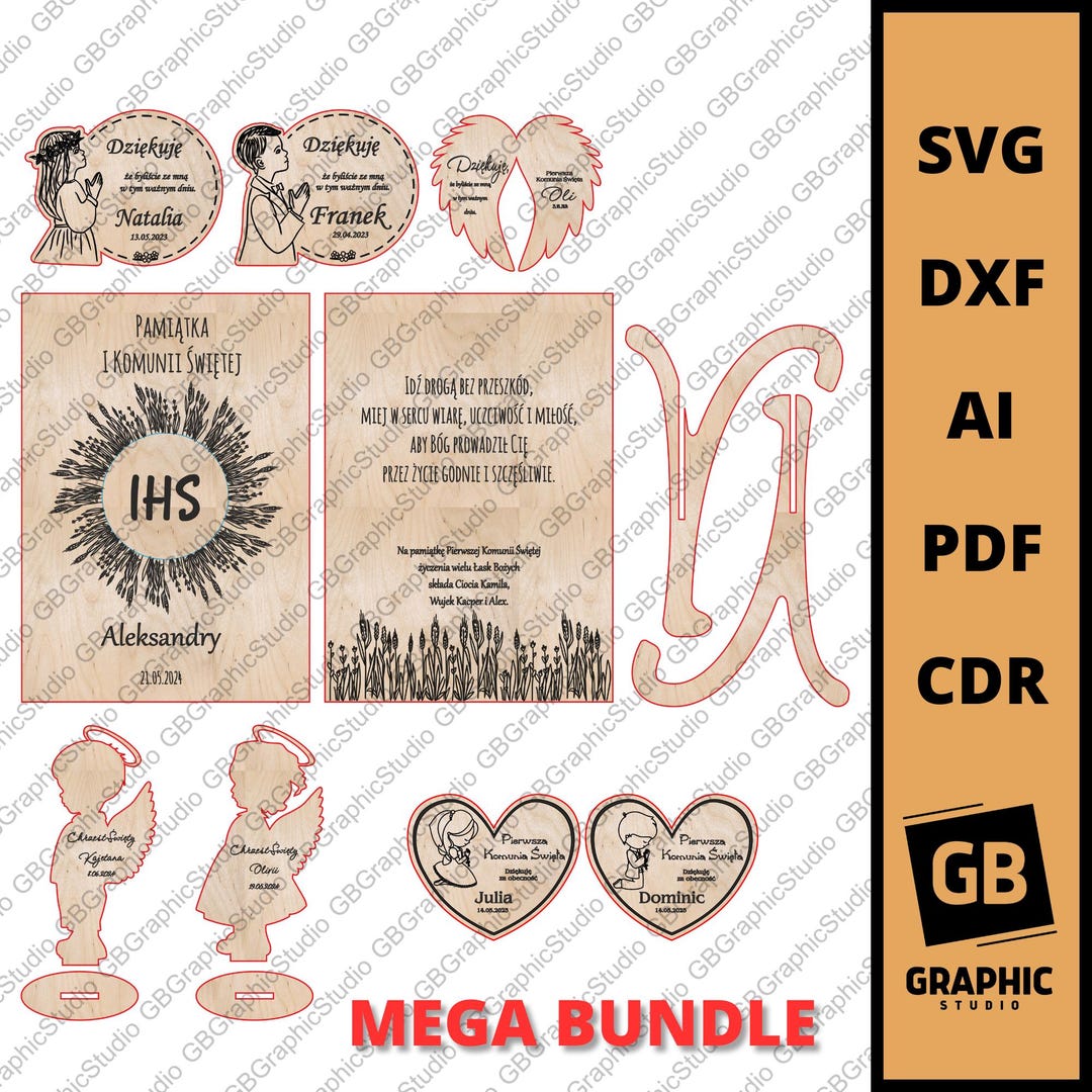 Thanks to First Holy Communion the Guests Souvenir Dxf Svg Ai Pdf Cdr ...