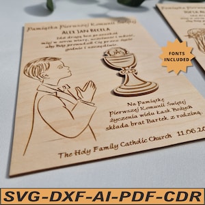 First Holy Communion Souvenir for a Girl and a Boy Svg Dxf. - Etsy