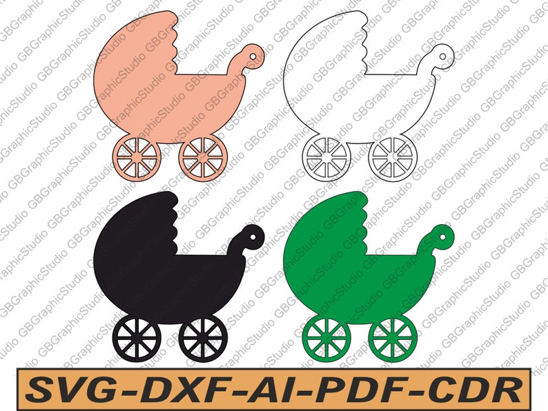 Baby Prams Stroller Trolley Svg Dxf Stroller Ornament Baby - Etsy