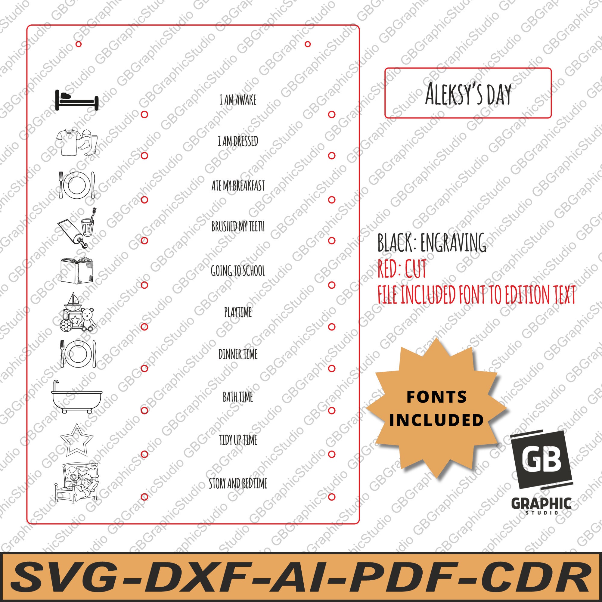 Daily Planner Routines Checklist to Do List for Kids Svg Dxf. - Etsy