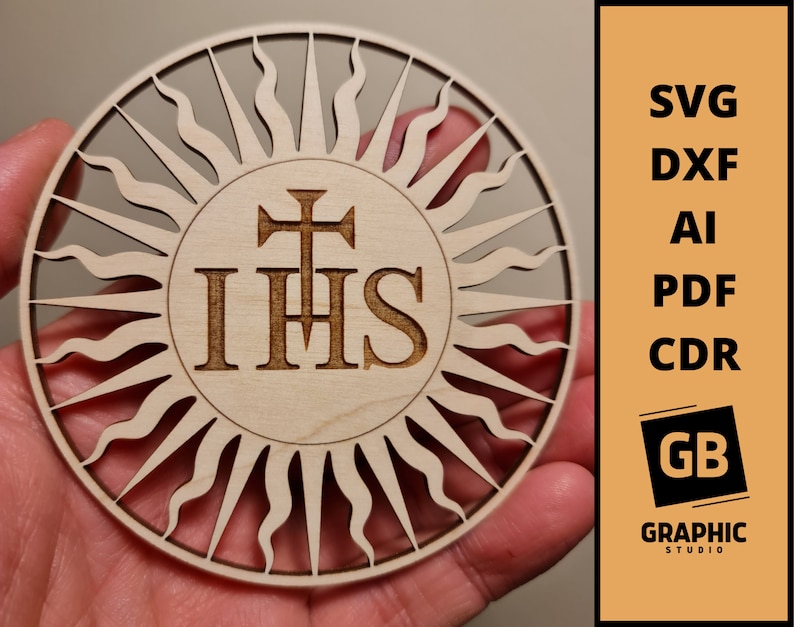 First Communion Host IHS Svg Dxf Laser Cut File. - Etsy