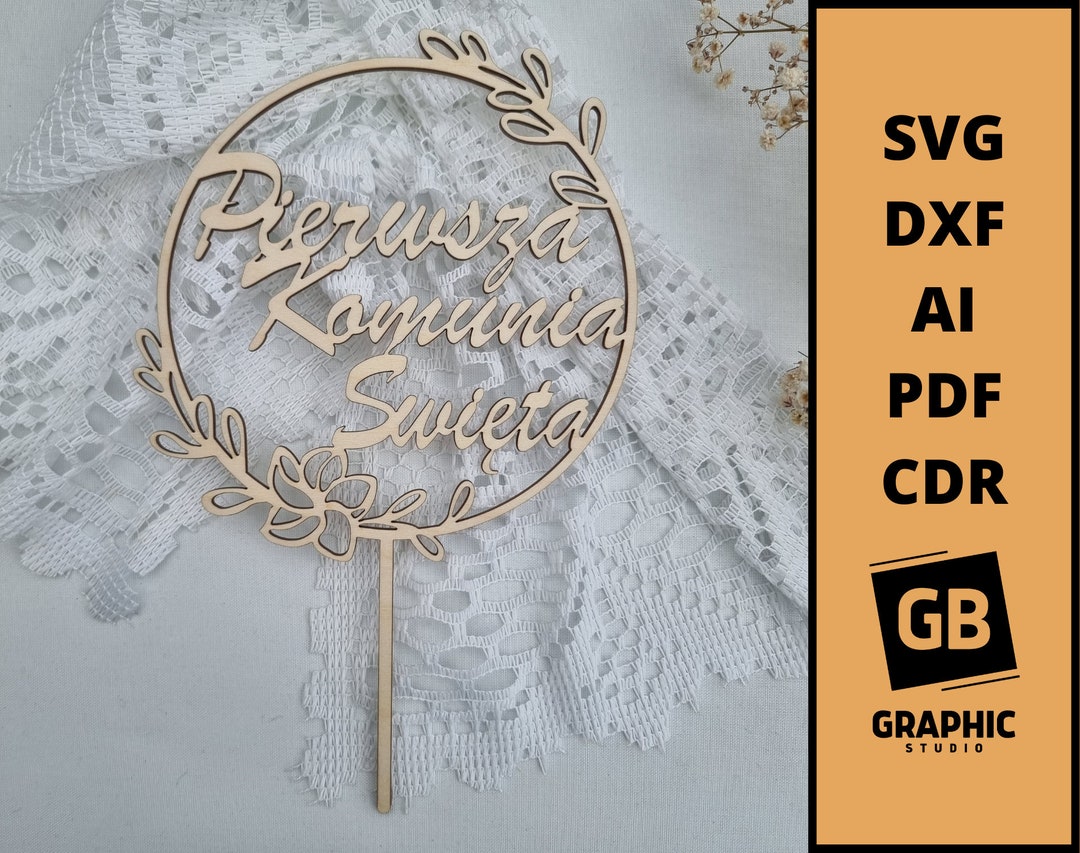 First Holy Communion Wreath Topper Svg Dxf Ai Pdf Cdr. - Etsy