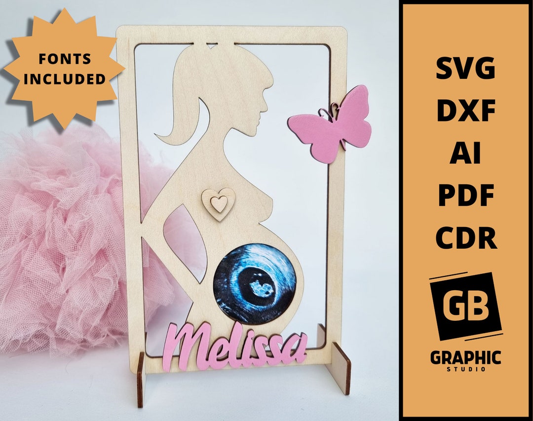 Usg Ultrasound Sonogram Pregnant Baby Scan Photo Frame Svg Dxf. - Etsy