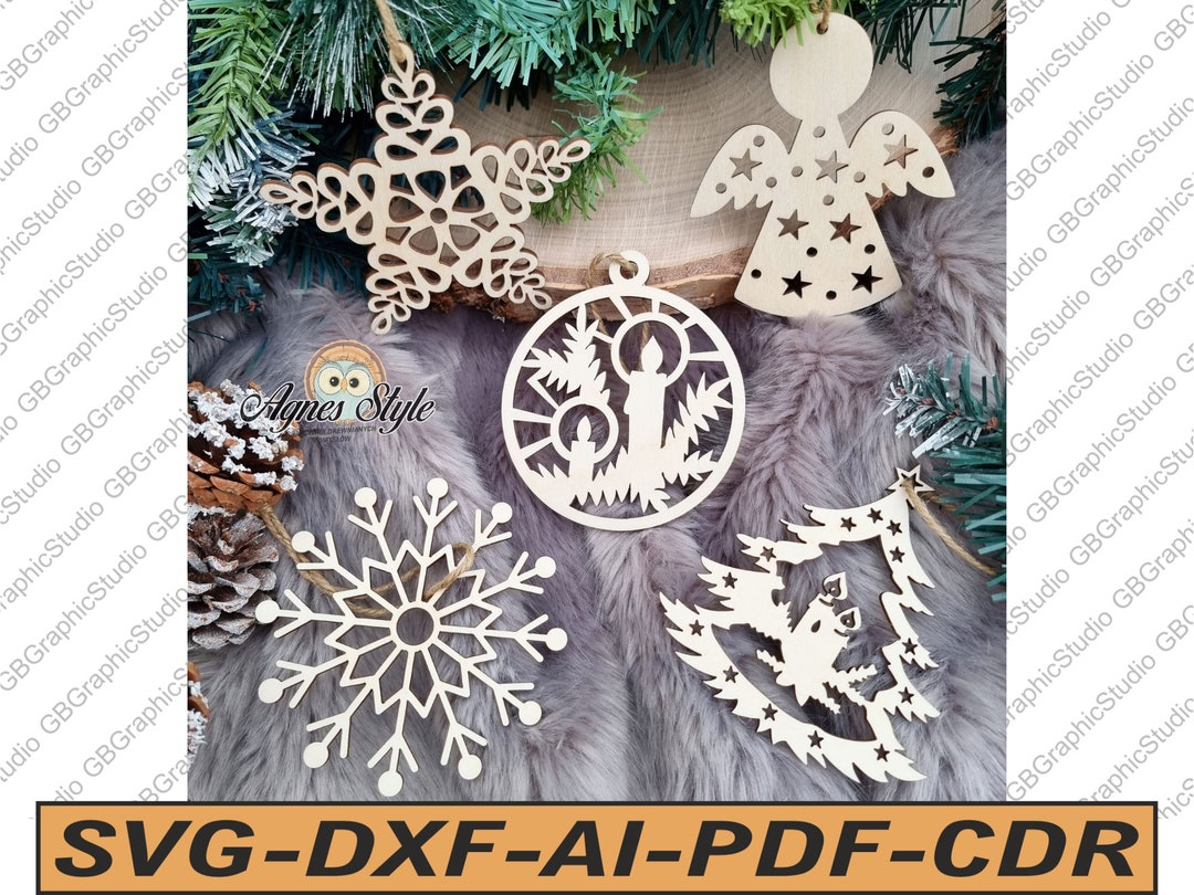 Christmas Ornament Balls Dxf Svg, Christmas Tree Bauble , Christmas ...