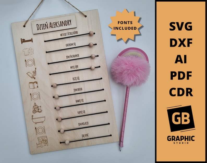 Daily Planner Routines Checklist to Do List for Kids Svg Dxf. - Etsy