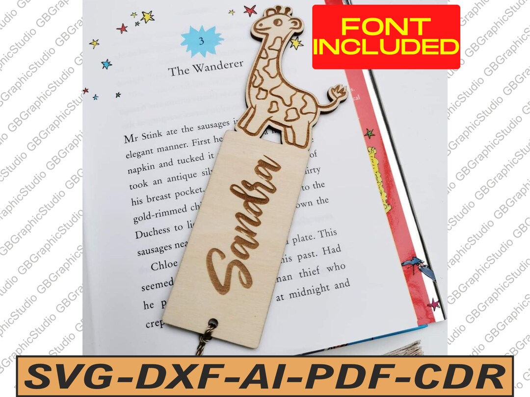 Personalised Bookmark Svg Dxf, Bookmark Laser Cut Dxf Svg, Animal ...