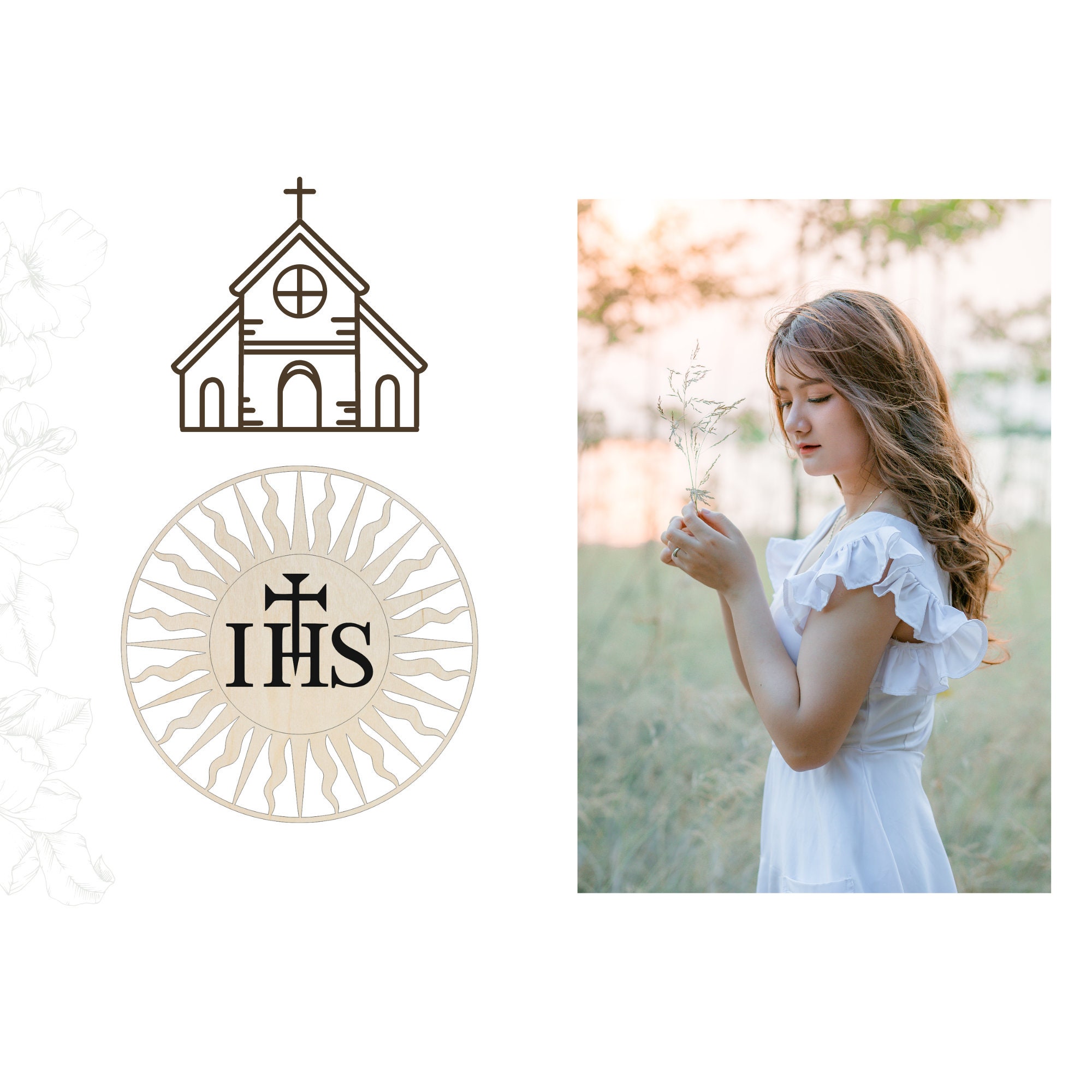 First Communion Host IHS Svg Dxf Laser Cut File. - Etsy