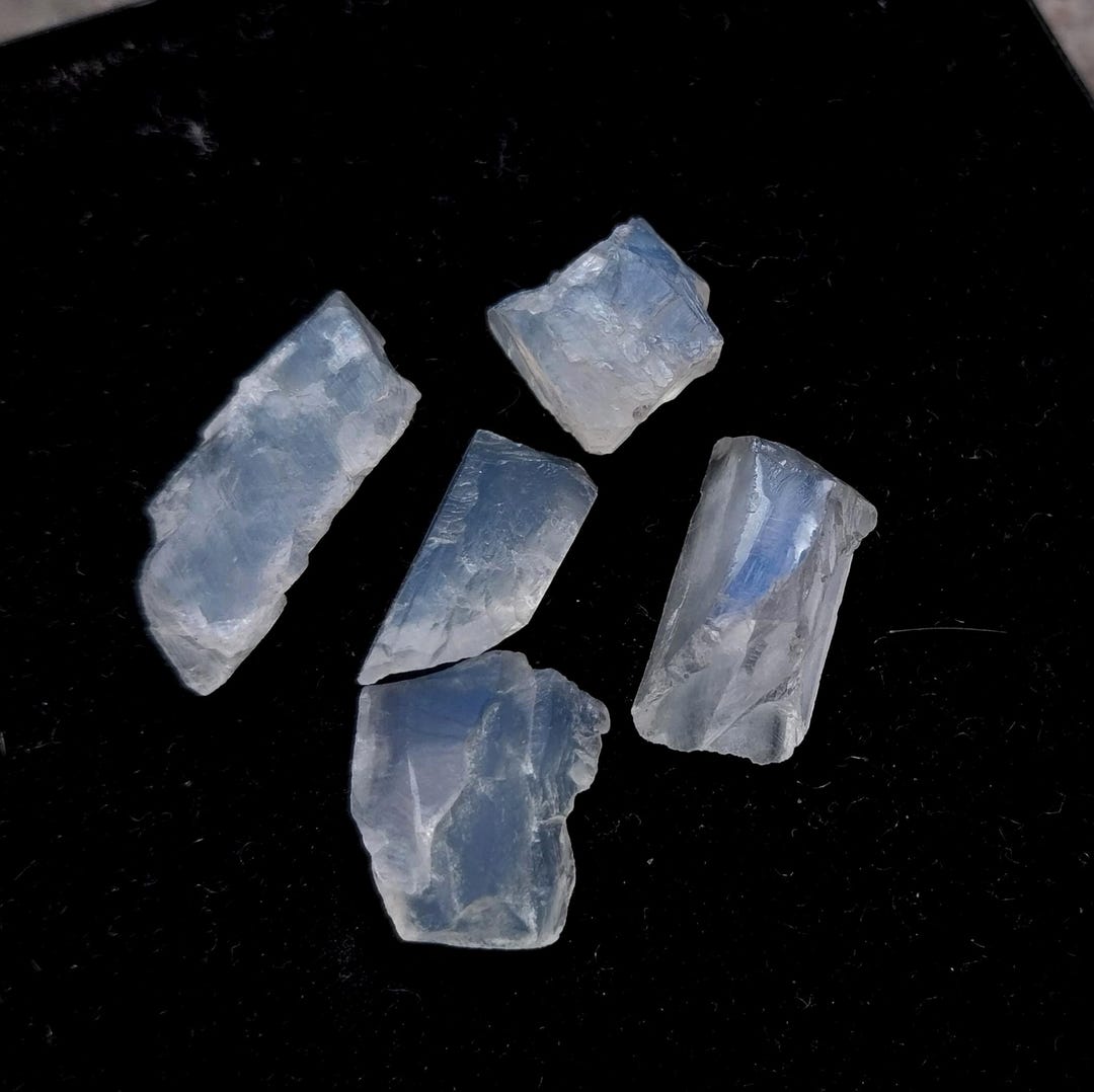 5 Piece White Moonstone Rough, 11 to 21 MM Natural Moonstone RAW Rough ...