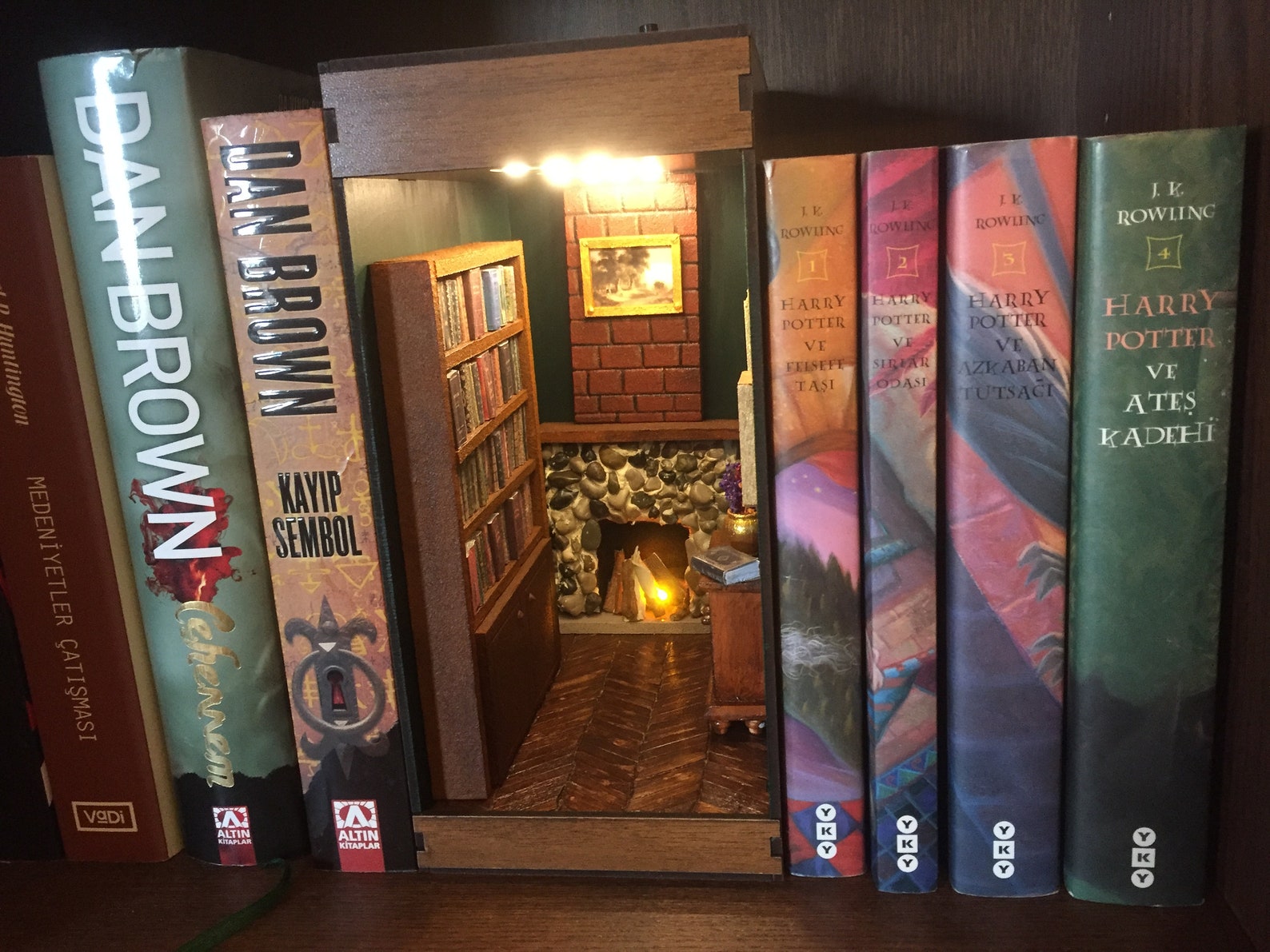 Cozy Room Book Nook,study Room Book Nook, Fıreplace Book Nook,shelf ...