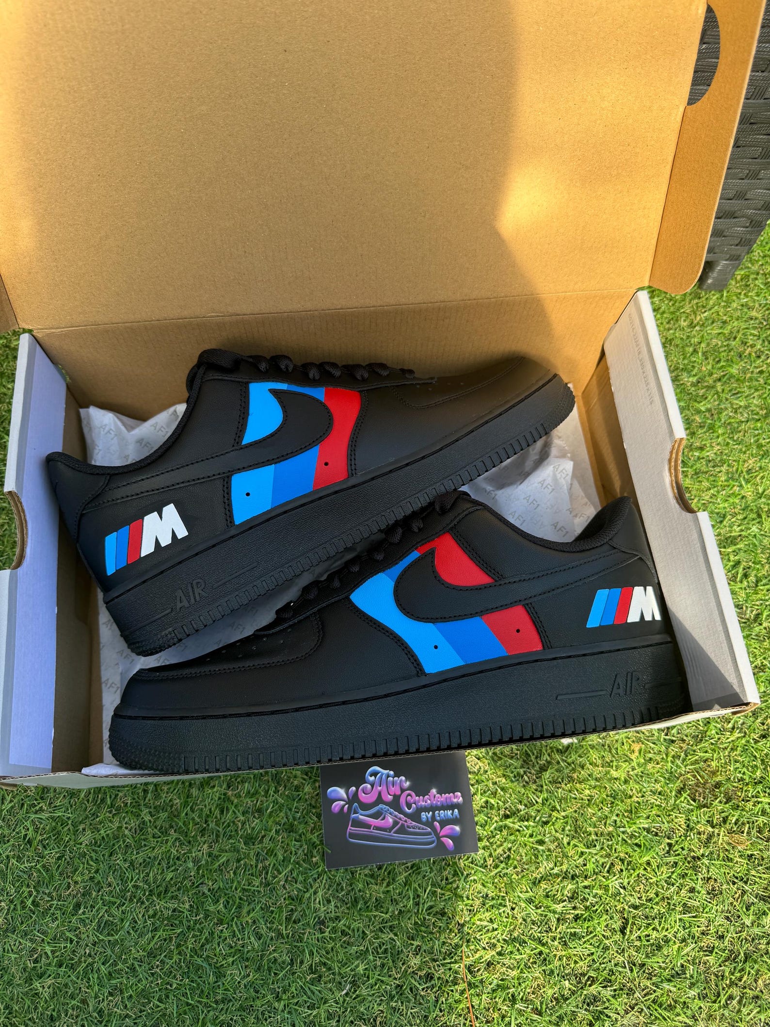 BMW Inspired Customised Black Air Force - Etsy UK