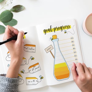 Bumble Bee Goal Planner Sheets | Printable Pages | Bullet Journal ...