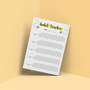 Bumble Bee Habit Tracker Sheets | Printable Pages | Bullet Journal ...