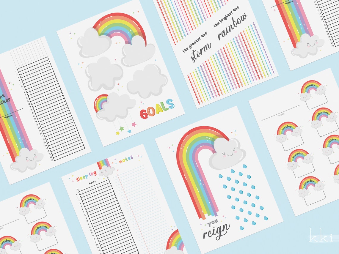 Rainbow Bullet Journal | Printable Pages | Multi-month | Instant ...