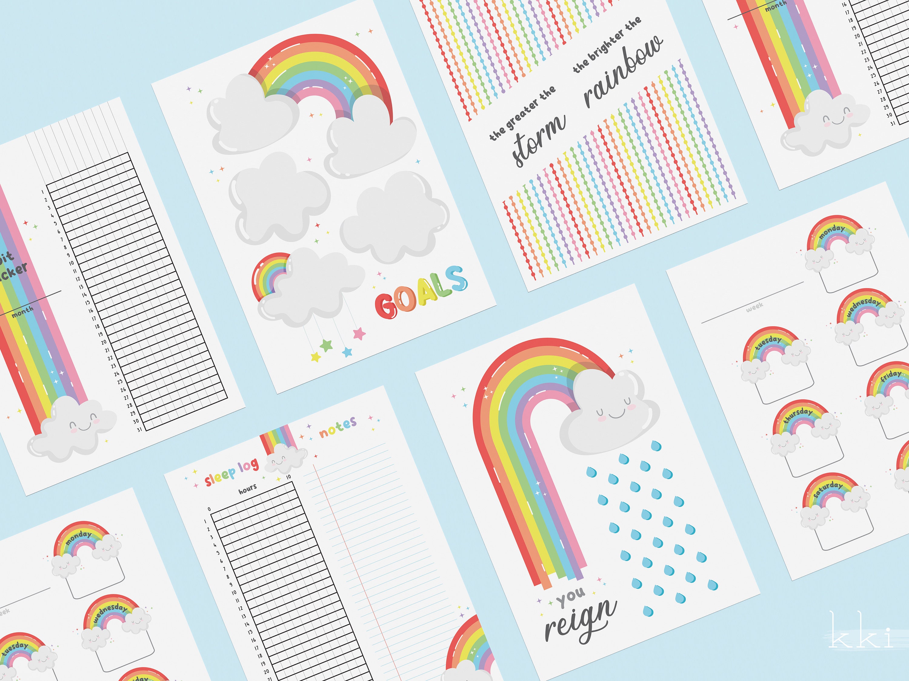 Rainbow Bullet Journal | Printable Pages | Multi-month | Instant ...