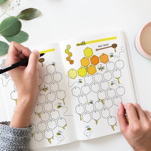 Bumble Bee Mood Tracker Sheets | Printable Pages | Bullet Journal ...