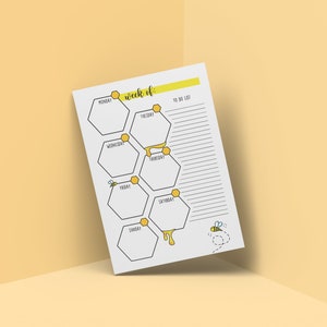 Bumble Bee Weekly Planner Sheets | Printable Pages | Bullet Journal ...