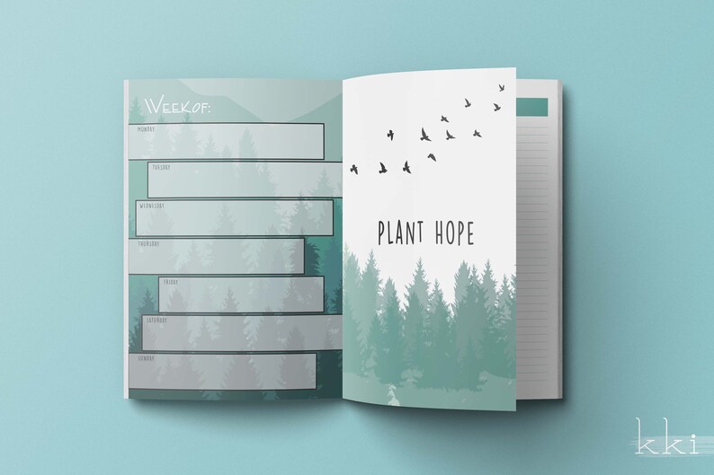 Mountain Trees Bullet Journal | Printable Planner Pages | Multi-month ...