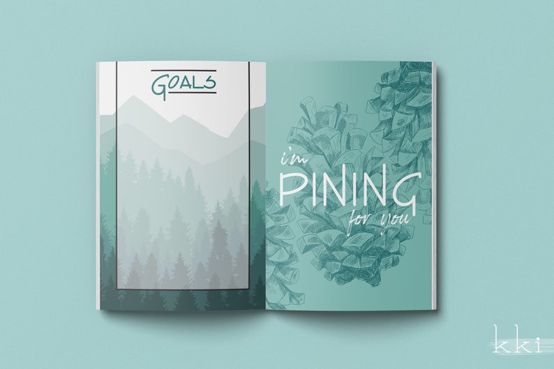 Mountain Trees Bullet Journal | Printable Planner Pages | Multi-month ...