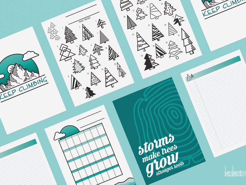 Mountain Trees Bullet Journal | Printable Planner Pages | Multi-month ...