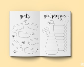 Bumble Bee Goal Planner Sheets | Printable Pages | Bullet Journal ...