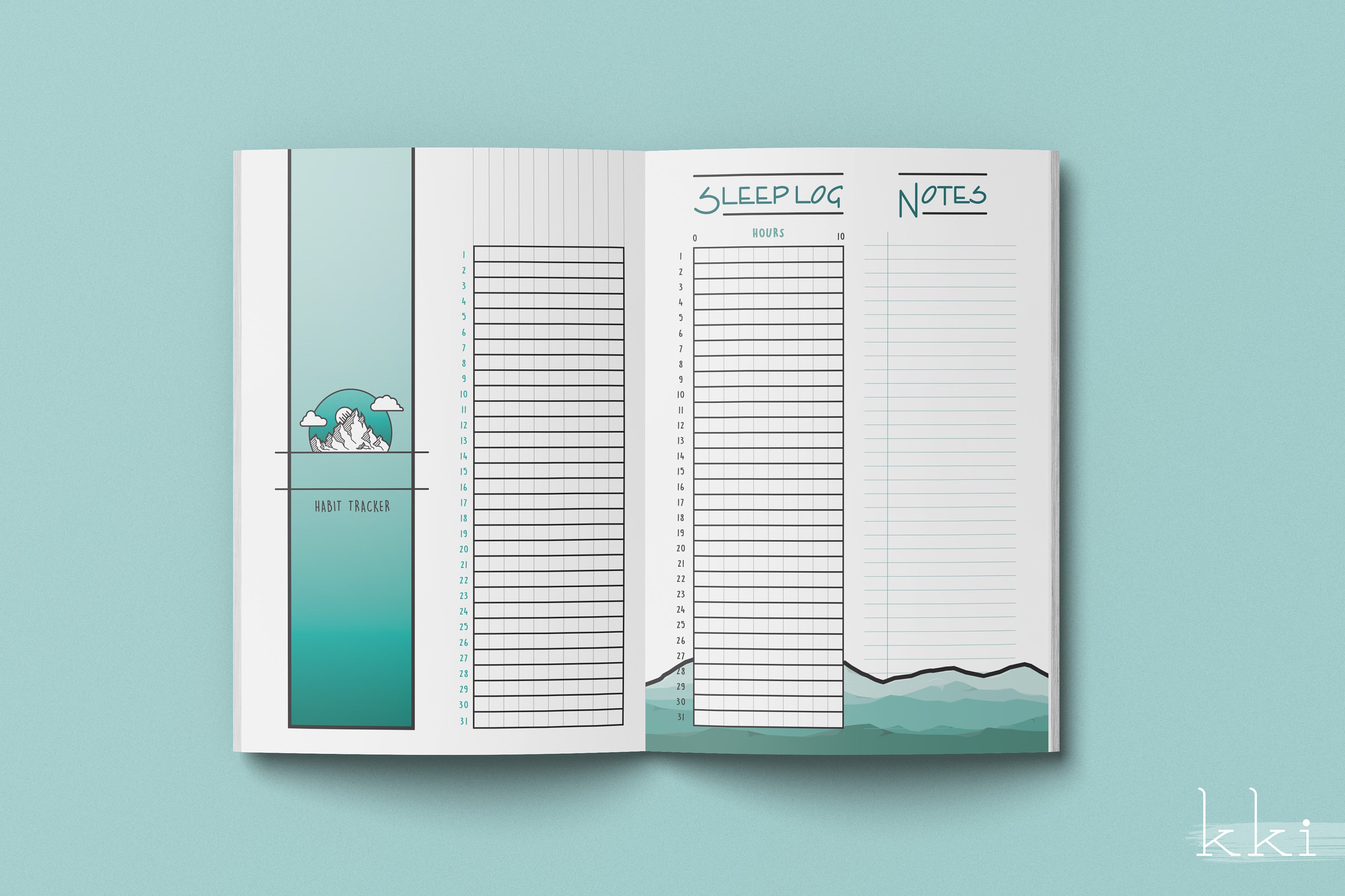 Mountain Trees Bullet Journal | Printable Planner Pages | Multi-month ...