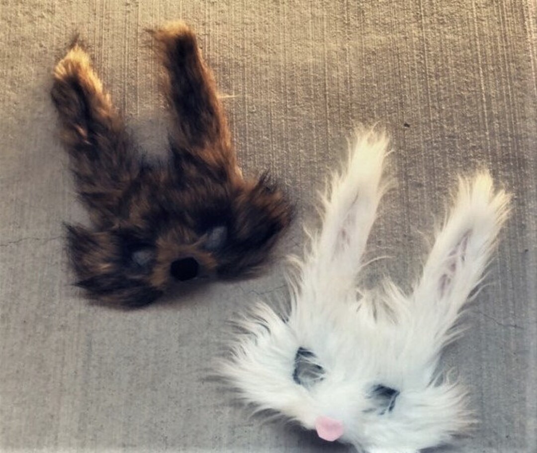 Furry Rabbit Kid's Animal Mask Halloween Animal Costume Bunny Mask - Etsy