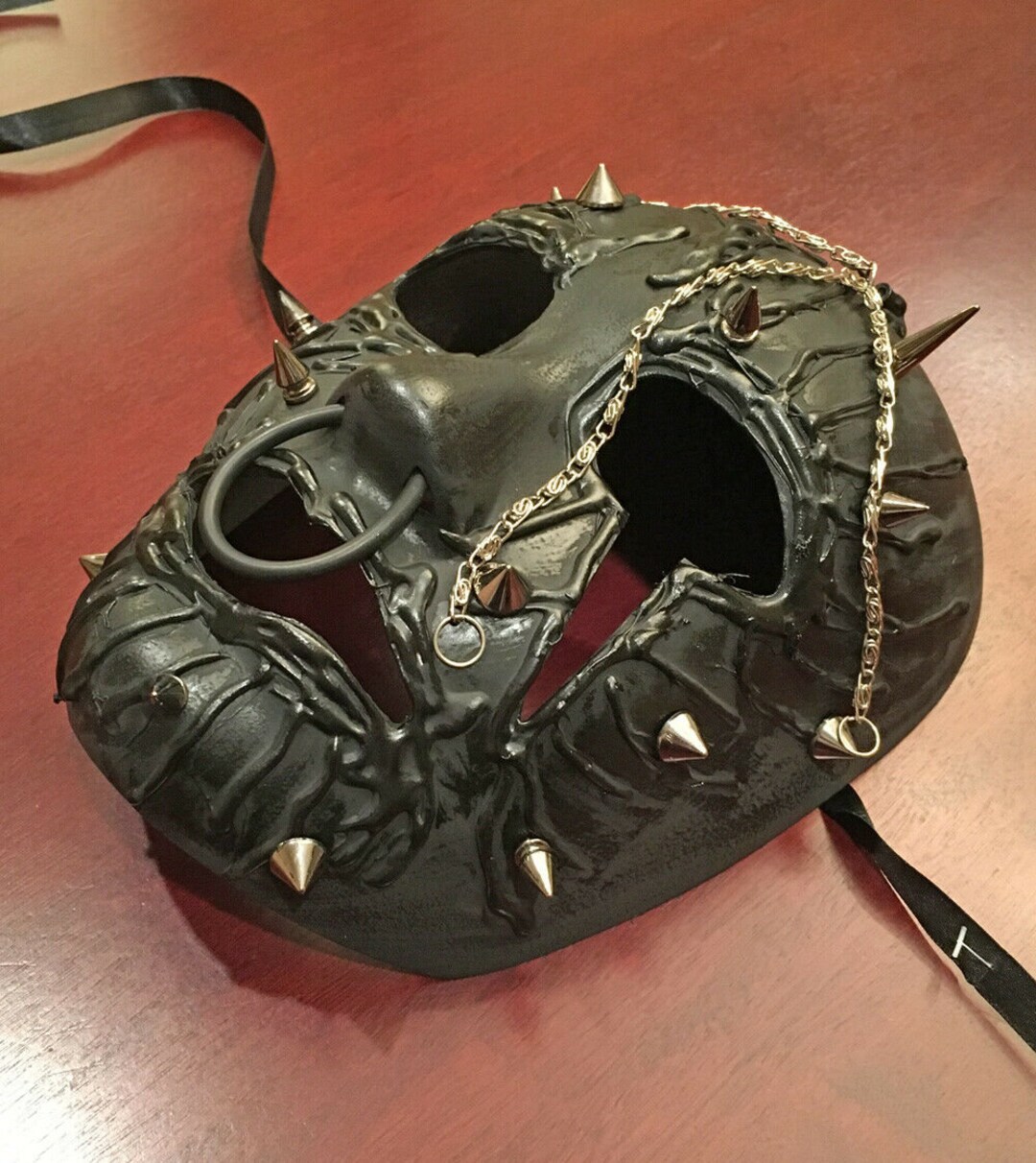 Horror Spike Mask Halloween Party Mask Spike Punk Mask With Chains ...