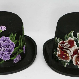 Black Halloween Top Hat Rose Top Hat - Etsy