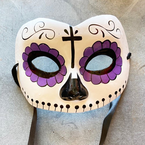 Day of the Dead Sugar Skull Mask Halloween Day of the Dead - Etsy