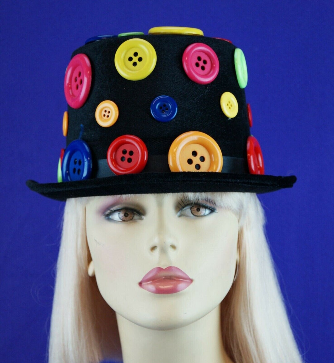 Colorful Button Clown Top Hat Costume Party Hat - Etsy
