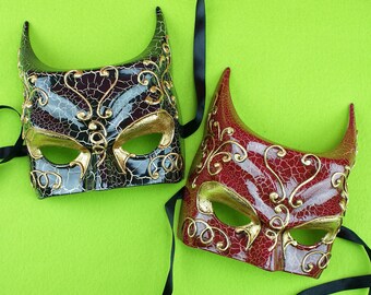 Gold Devil Mask for Cosplay in Halloween - Etsy