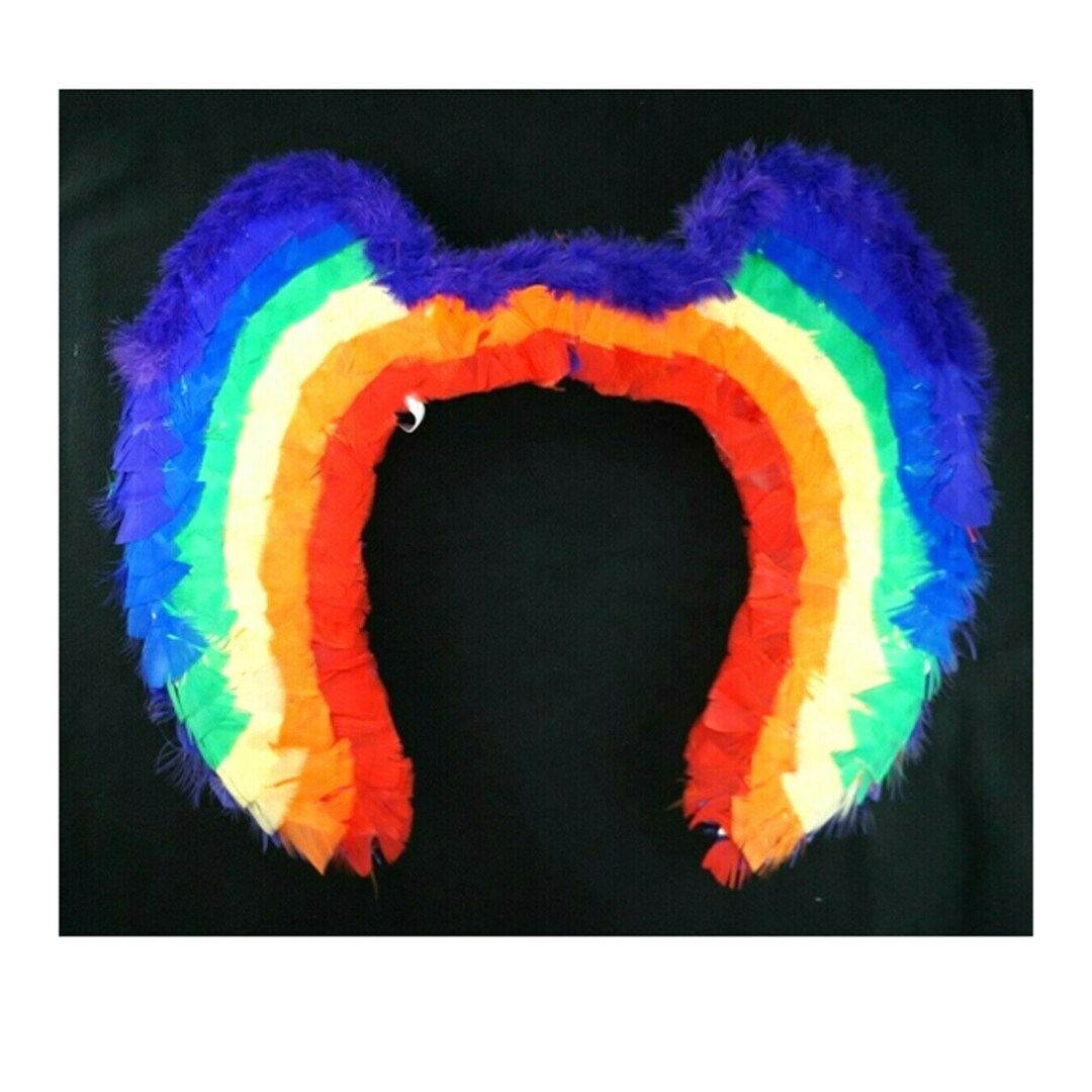 Rainbow Feather Angel Wings Rainbow Pride Angel Wings - Etsy