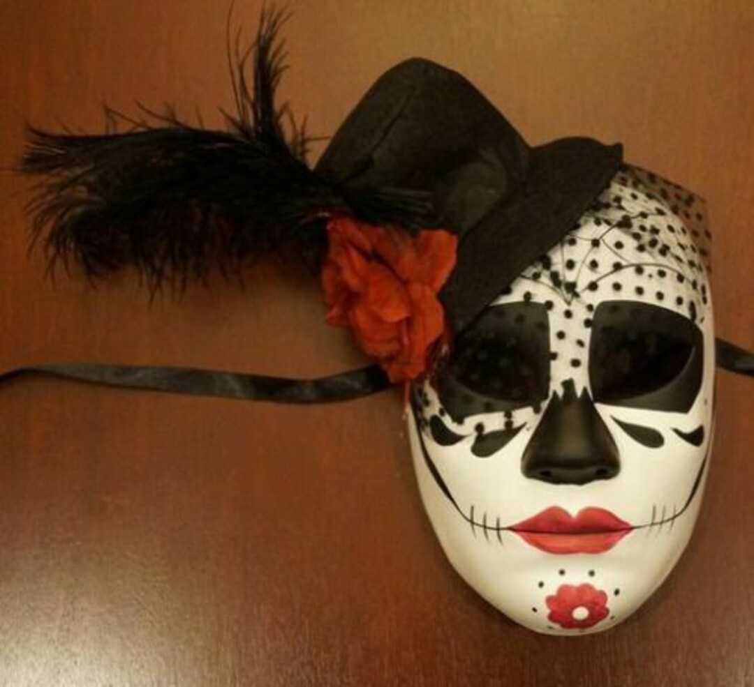 Women's Day of the Dead Face Mask Halloween Day of the Dead Mask With ...