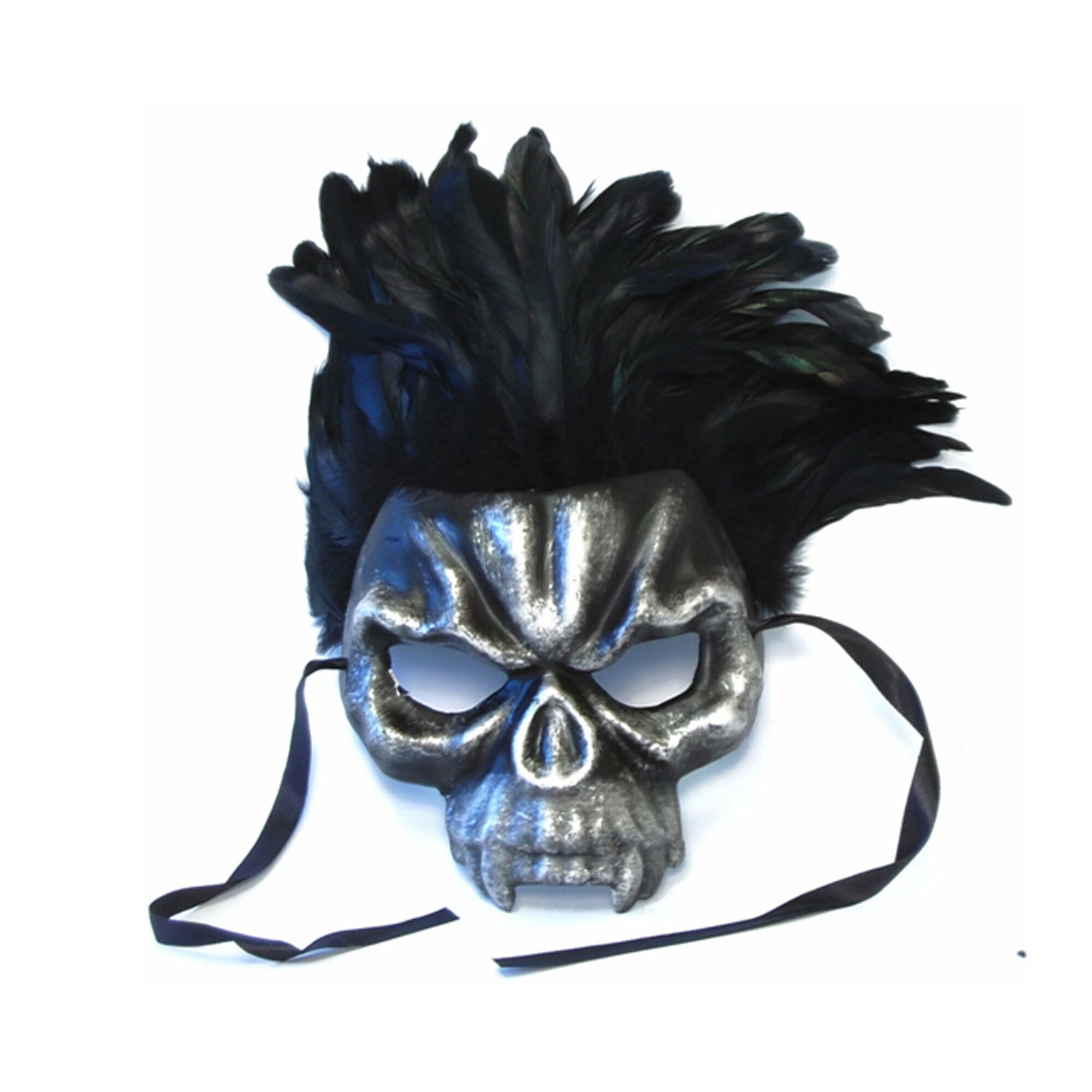 Witch Doctor Mask Skull Face Mask With Feathers Halloween - Etsy