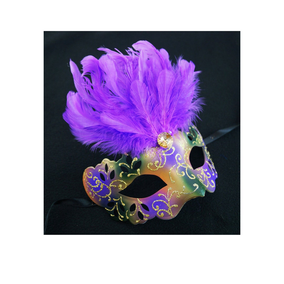 Masquerade Eye Mask Prom Eye Mask With Feathers - Etsy