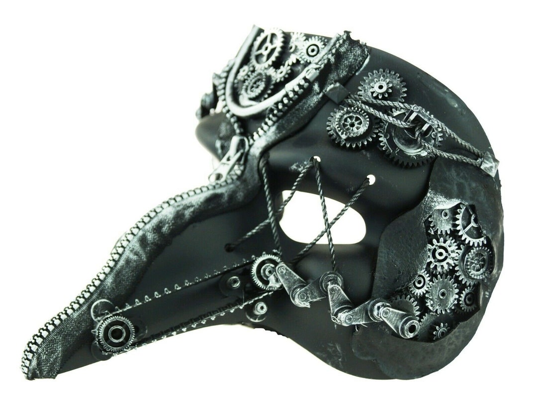 Long Nose Steampunk Mask With Gears Burning Man Mask Halloween Face ...