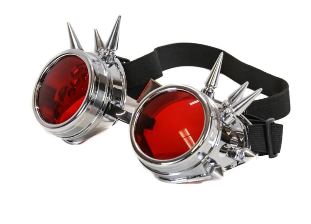Spiked Steampunk Goggles Rave Goggles With Colored Lenses - Etsy